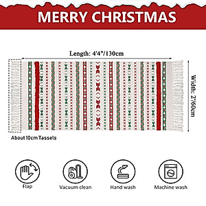 HiiARug Boho Decor Runner Rug 2'x4'4" Tufted Area Rug with Tassels Machine Washable Runner Rugs for Hallway Living Room Front Porch Patio Balcony Bedroom