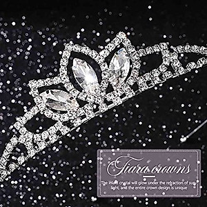Kilshye Princess Silver Tiara and Crown Pink Crystal Tiaras Girls Pageant Crowns Rhinestone Birthday Headdress for Kids (Silver)