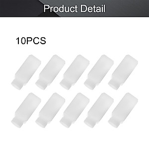 Bettomshin 10Pcs 100ml PE Plastic(Food Grade) Bottles, 19.5mmx95mm(IDxH) Lab Bottle Wide Mouth Sample Sealing Storage Container Screwcap White Translucent Square