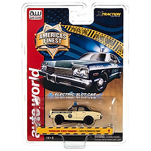 Auto World Xtraction SC397-1 1978 Plymouth Fury Tennessee State Trooper HO Scale Slot Car