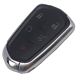 5 Buttons Replacement Keyless Entry Remote Key Fob Case Shell Cover Fit for Cadillac ATS CTS SRX XTS HYQ2AB, HYQ2EB Smart Car Key Housing