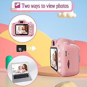 NINE CUBE Kids Camera, Toys Camera for Kids,Christmas Birthday Gifts for Girls Age 3 4 5 6 7, Toddler Camera 3 Year Old, Kids Digital Camera for Girls with 32GB SD Card