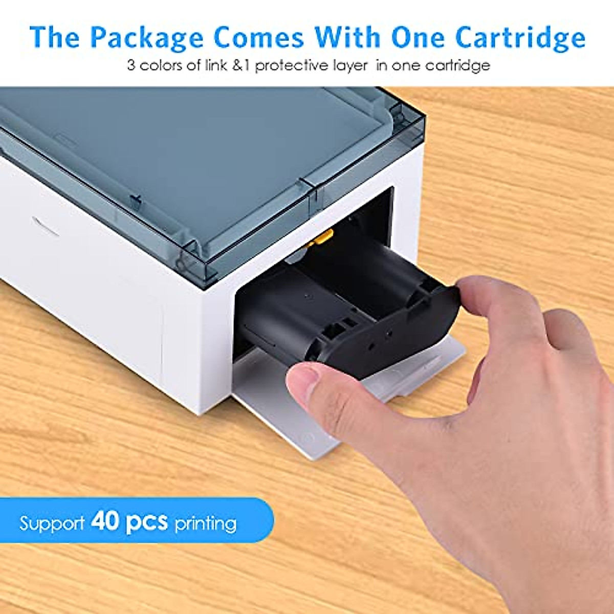 Liene Photo Printer Paper & Cartridge, Cartridge Refill & Photo Paper- 40 Pack