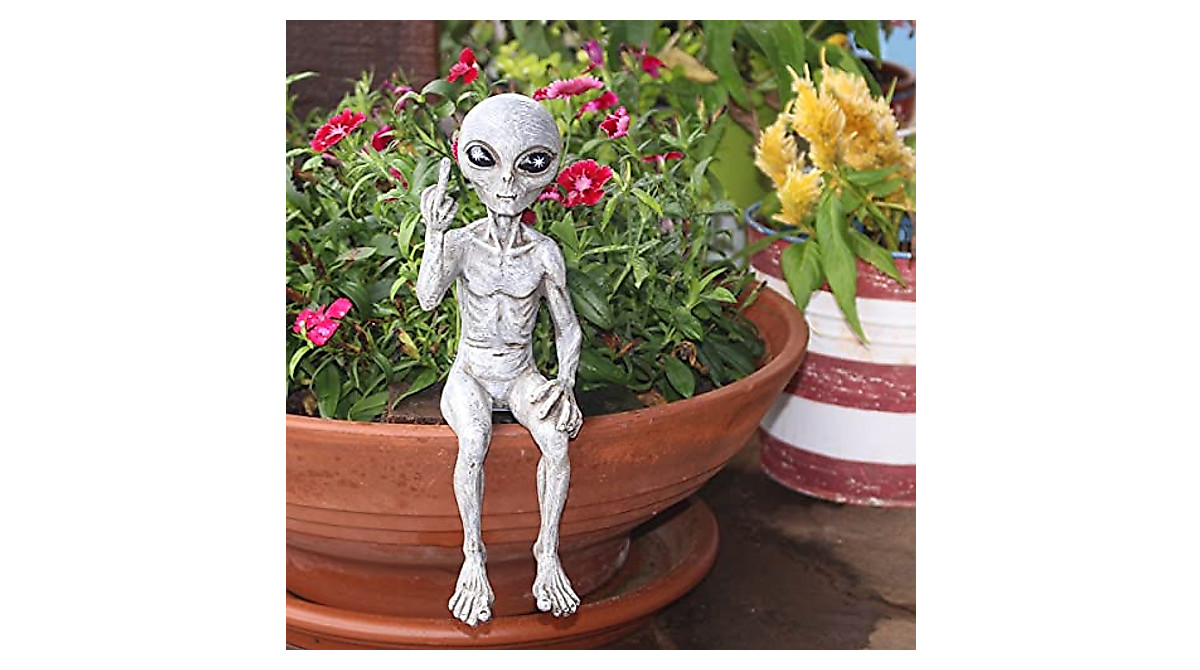 Rude Alien Statue: Funny Home & Garden Decor & Gifts