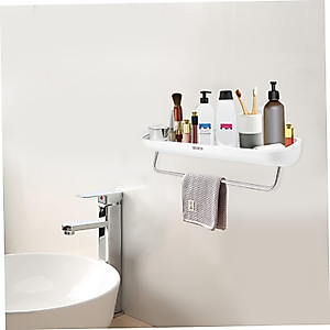 Yardenfun 1pc Bathroom Shelf Stainless Steel Towel Rail Kitchen Storage Baskets Bathroom Shower Bathroom Towel Racks Wall Towel Holder Wall Mounted Sundries Organizer Bracket Hanging