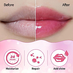 Hydrating Lip Glow Oil, Moisturizing Lip Glow Oil, Nourishing Glossy Transparent Lip Oil, Plumping Lip Oil, Lip Balm, Non-sticky Tinted Toot Lip Balm for Lip Care (CHERRY) 0.2 OZ