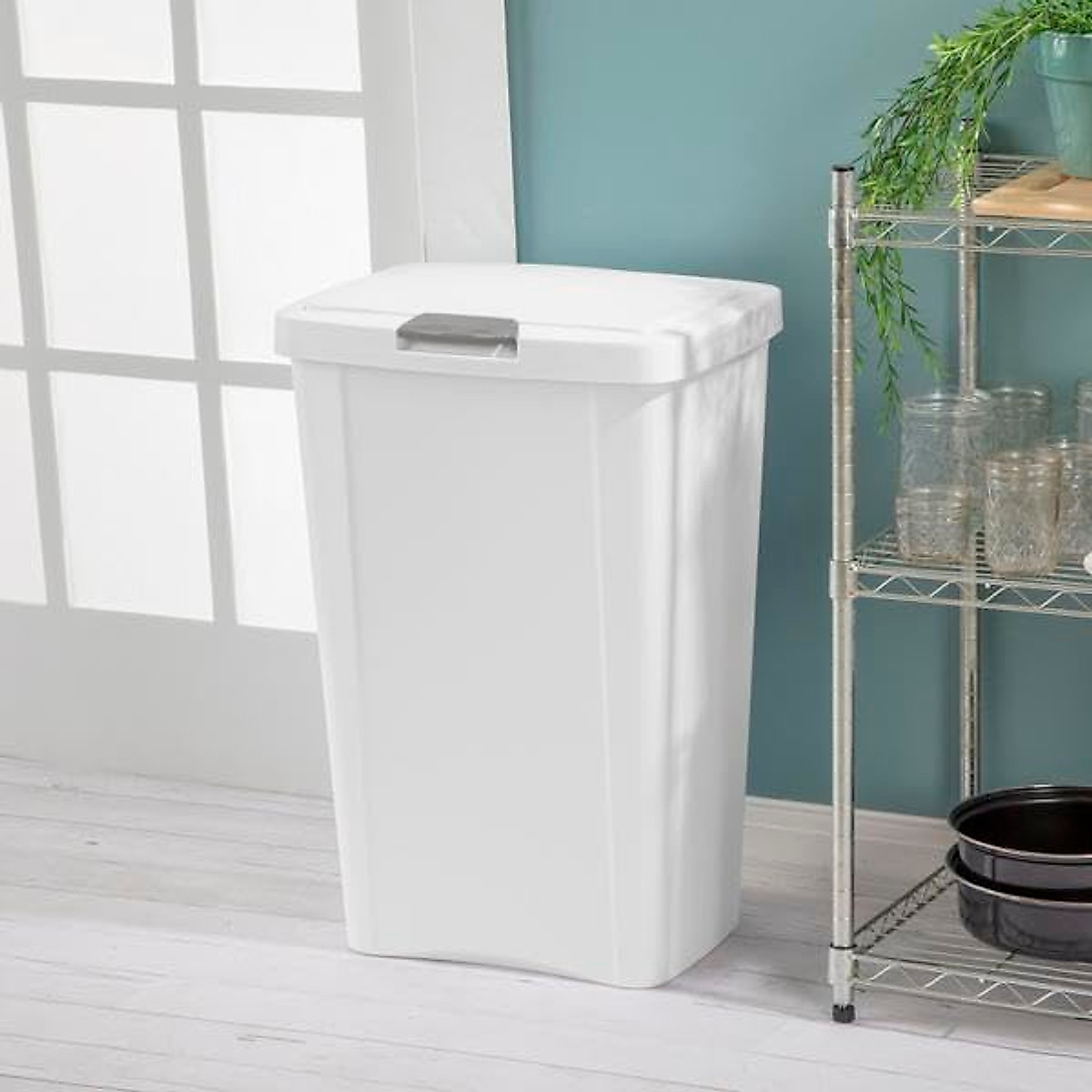 Sterilite 10458004 Touch Can, 13 Gallon, White