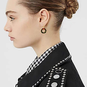 Just Follow 10 Pairs Christmas Hoop Huggie Earrings for Women Christmas Stud Earrings Christmas Trees Bells Snowflakes Earrings for Girls Thanksgiving Xmas Holiday Jewelry (10 Pairs-Gold)