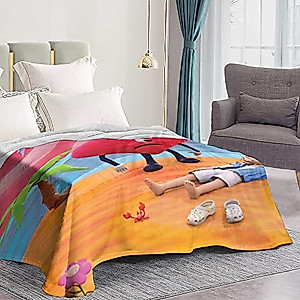 Cute Cartoon Blanket, Hip Hop Personalized Bed Throws, Ultra Soft Cozy Flannel Throw Blanket for Couch Bed Sofa, Comfortable Lightweight Super Soft Blankets 60X50 Inch for All Season (Cartoon 2)