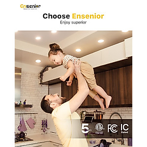 Ensenior 12 Pack 4 Inch LED Recessed Ceiling Light, Dimmable, 2700K-5000K 5CCT, 750LM 9W 120V, High Brightness Canless Wafer Downlight - ETL&FCC&IC