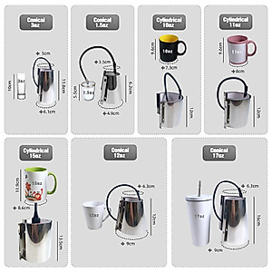 BetterSub Mug Cup Press Heating Transfer Attachment Silica Gel 110V for Heat Press Machine Transfer Sublimation Conical 3oz Shot Glass