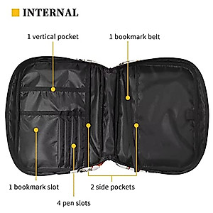 Drydeepin Lovely Cartoon Farmhouse Chicken Rooster Print Bible Case for Women Church Bible Bag with Handle and Zippered Pocket Tote Bible Covers Book Bible Protective