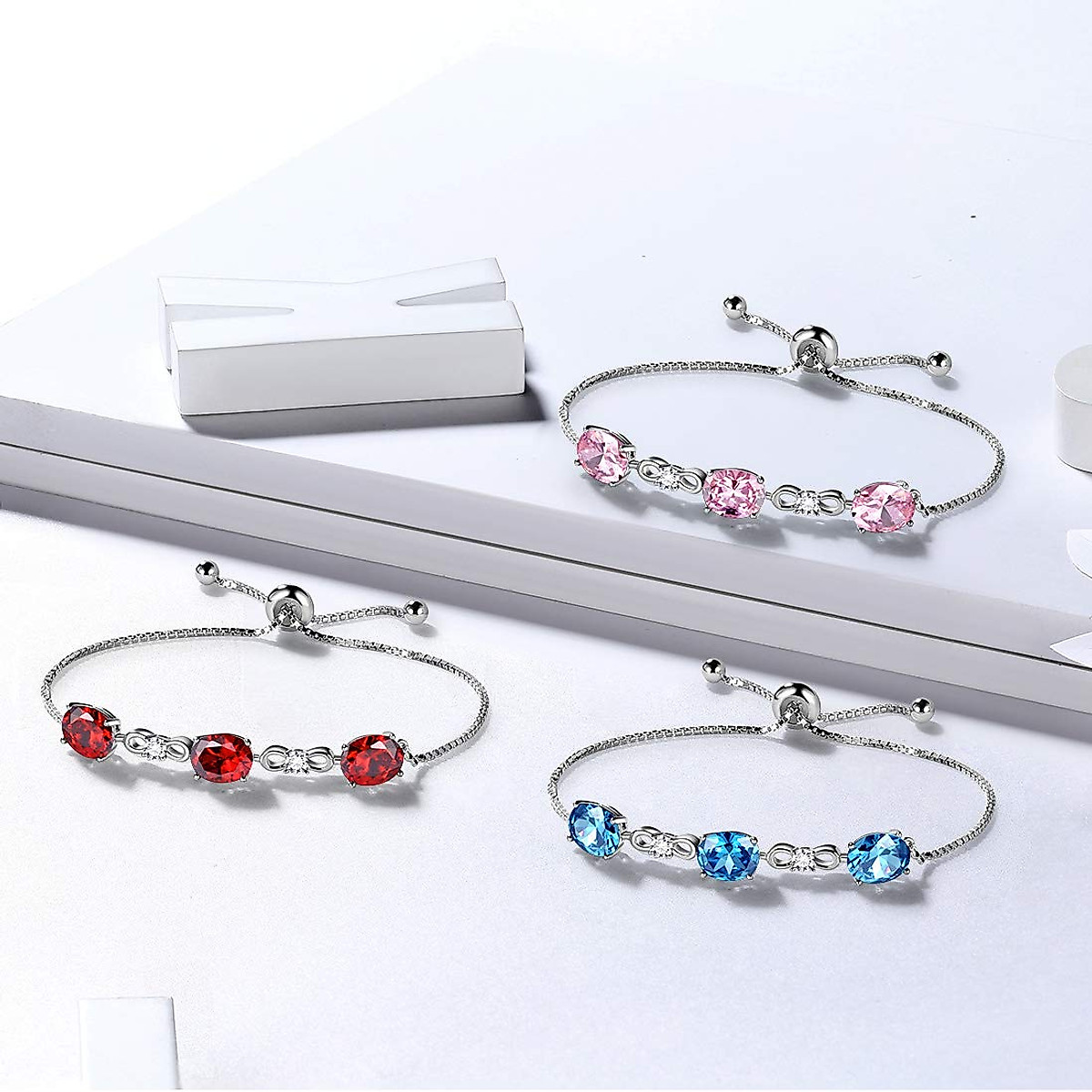 Aurora Tears March Birthstone Bracelet Women 925 Sterling Silver Link Bracelets Jewelry DB0112M