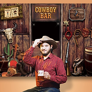 Western Cowboy Backdrop,84x60Inch | Cowboy Backdrop Western Cowboy Banner Western Cowboy Background Western Party Supplies Decor Wild West Decor Cowboy Birthday Theme Party Backdrop Supplie 7x5FT