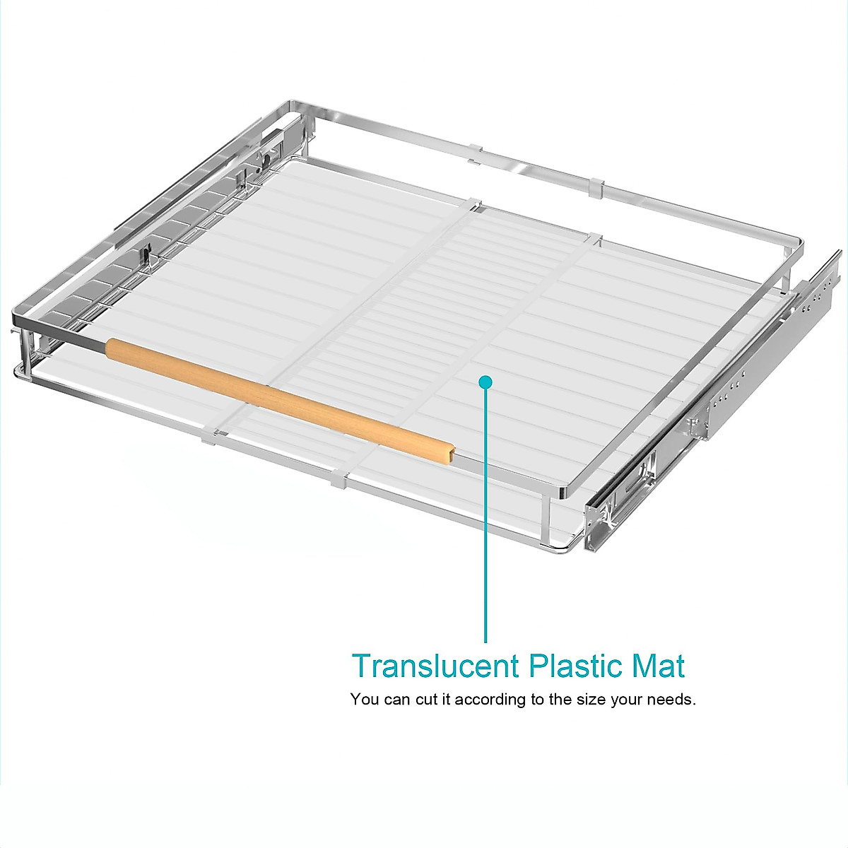 iPEGTOP Pull Out Cabinet Drawer Shelf Organizer, Extendable Sliding Slide Out Pantry Shelves Storage Heavy Duty for Kitchen Bathroom, Adjustable Width 23.1~39.9" W x 22.4" D