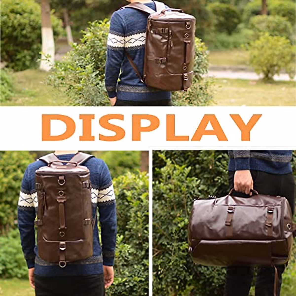 Leather Travel Duffel Bags For Men Chao Ran Laptop Backpack Waterproof Airplane Carry On Bags For Business 3 Usage As Handbag, A Shoulder Bag And Backpack