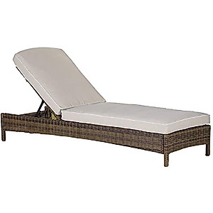 Crosley Furniture KO70070WB-SA Bradenton Outdoor Wicker Chaise Lounge with Sand Cushions