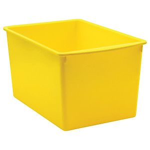 Teacher Created Resources® Yellow Plastic Multi-Purpose Bin 14" x 9-1/4" x 7-1/2"