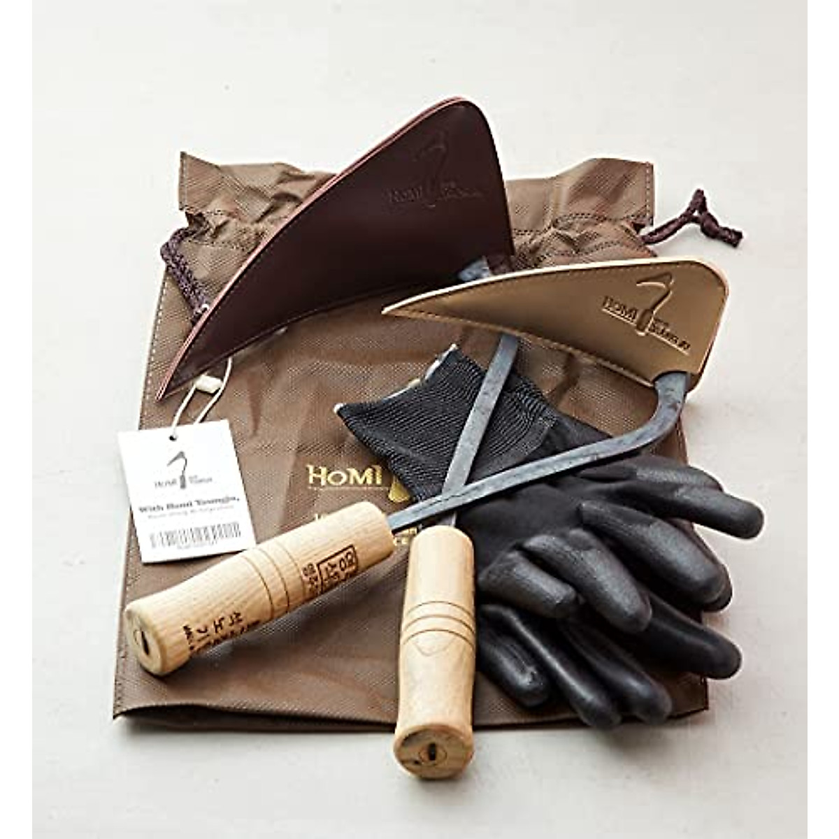 HOMI YOUNGJU HandPlowHoe Gardentool with Safety Cover for Easy Gardening, Weeding and Farming Made by Korean Master Blacksmith (Giftset)