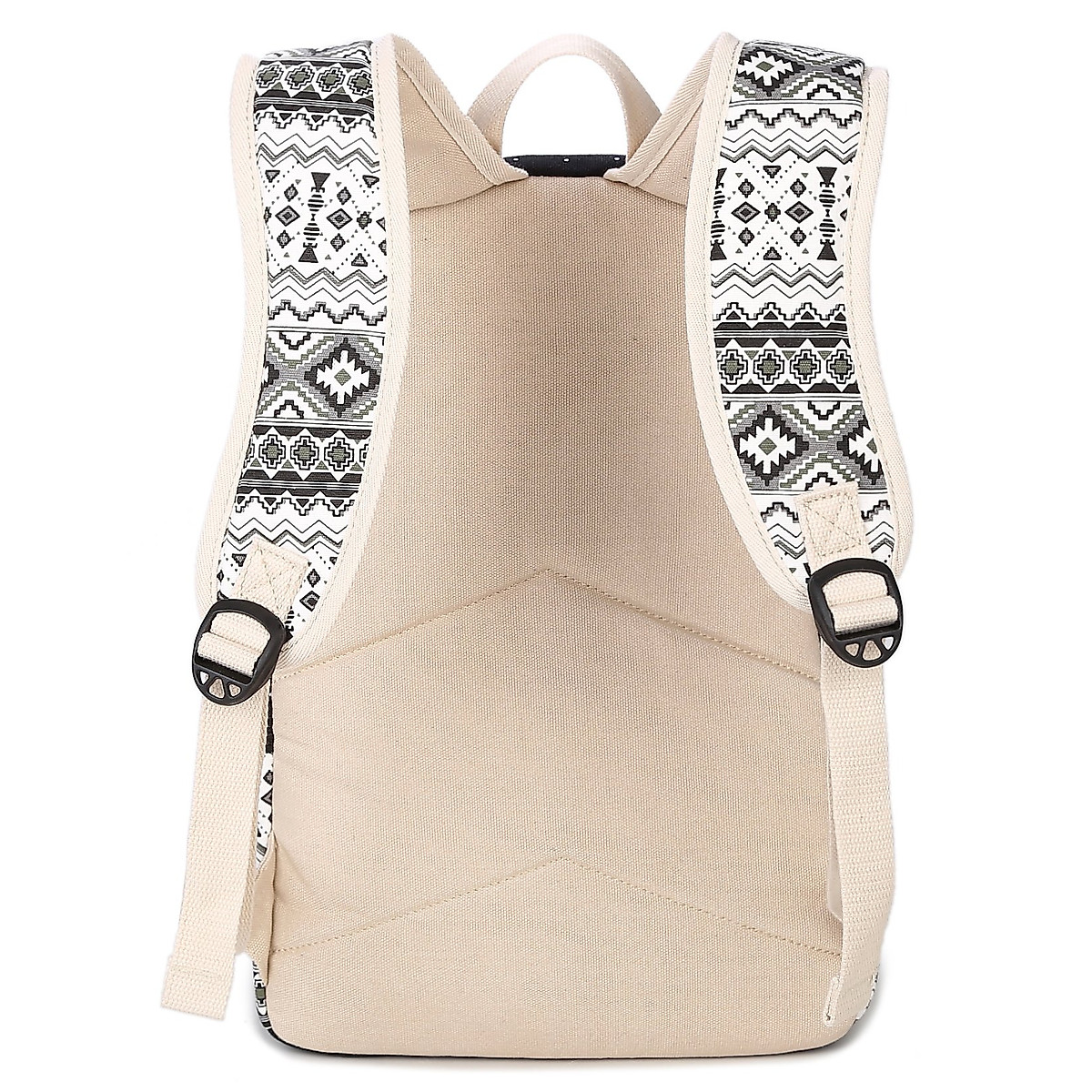 goldwheat Canvas Print Backpack Cute Teen Backpacks for Girls School Bag with Lunch Bag