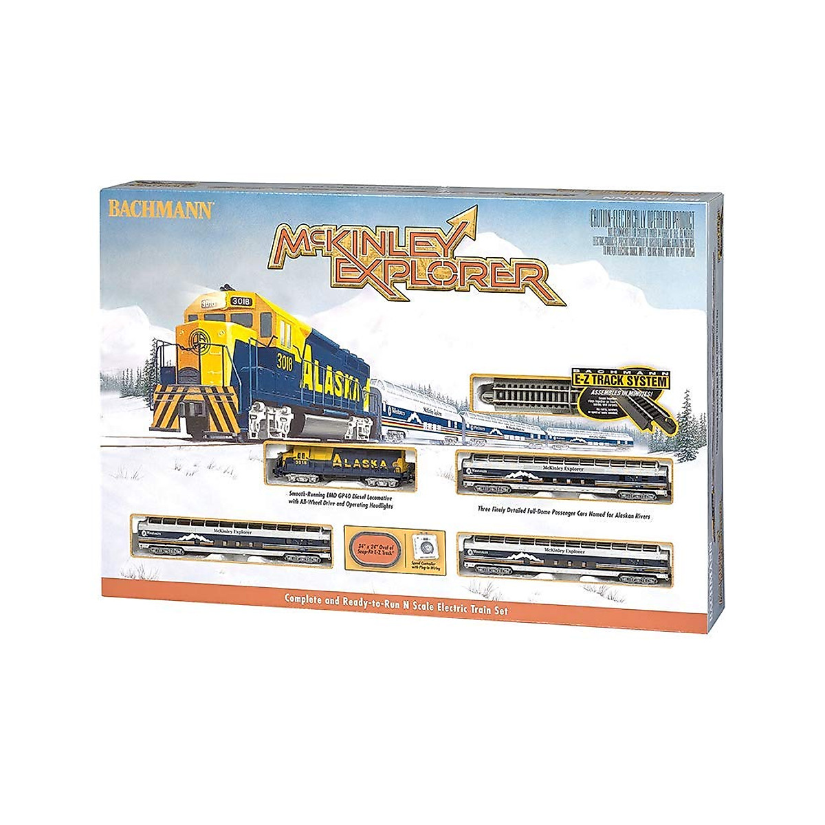 Bachmann Trains - McKinley Explorer Ready To Run Electric Passenger Train Set - N Scale , Navy