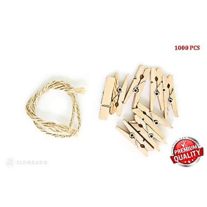 Eldorado Clothespins, Natural Wood, 3" x 0.5" inches, Super Value Pack of 1,000 for Multipurpose Everyday Clothing, Laundry, Drying, Crafts, and DIY Projects, Size XL. (1000)