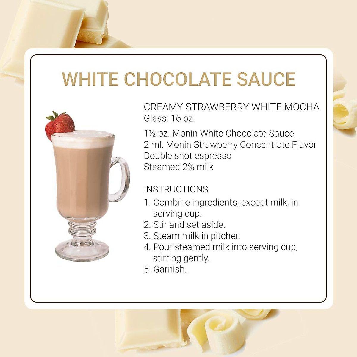Monin - Gourmet White Chocolate Sauce, Creamy and Buttery, Great for Desserts, Coffee, and Snacks, Gluten-Free, Non-GMO (12 Ounce)