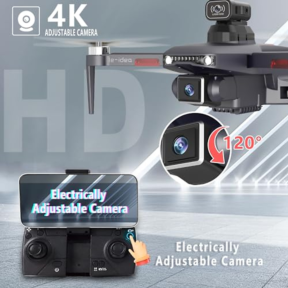 le-idea Brushless Motor Drone with 2 Camera for Adults 4K, 360° Obstacle Avoidance Drone with Camera 4K 5G WiFi FPV Quadcopter for Beginners Drone with Camera for Adults IDEA31P Drone