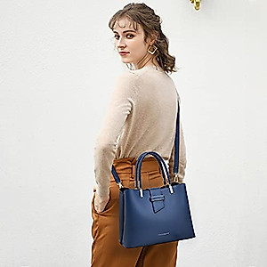PORRASSO Fashion Handbag Purses Women Top-Handle Bags Ladies Crossbody Bag Satchel PU Leather Shoulder Tote Bags Blue