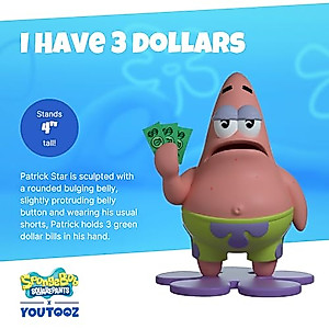 I Have 3 Dollars, 4" Patrick Collectible Figure, Based on Funny Internet Meme, High Detailed Collectible Figure - Youtooz Spongebob Squarepants Collection Based on Cartoon TV Series