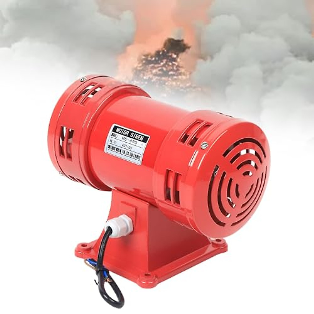 Industrial Siren S-490 Electric Siren 110V Industrial Air Raid Horn Warning Loud 400w 140db Air Raid Sound Siren Alarm Industrial Electric Motor Driven Alarm for Industrial Ships Mines
