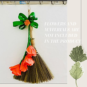 TTS For Home - Set of 2 Vietnamese Soft Bristle Brooms, Asian Straw Broom for Kid, Decorative Broom 16.54 inch