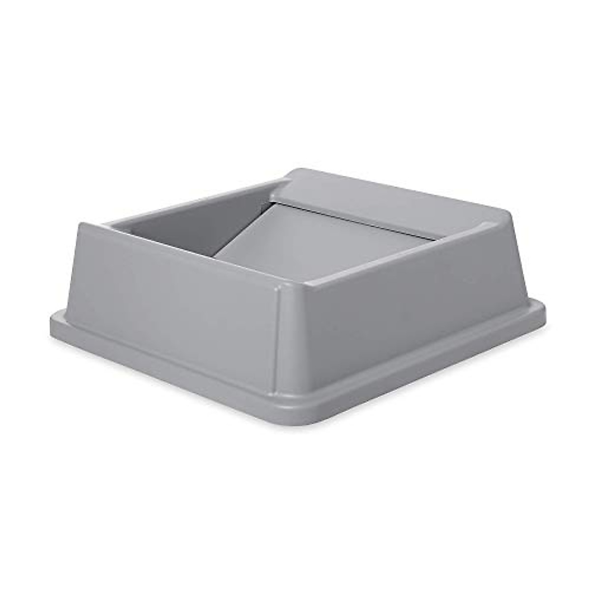 Rubbermaid Commercial Products Untouchable Container Trash Can/Wastebasket Lid, Gray, Square Swing Top, Compatible with 35/50 Gallon Untouchable Square Containers