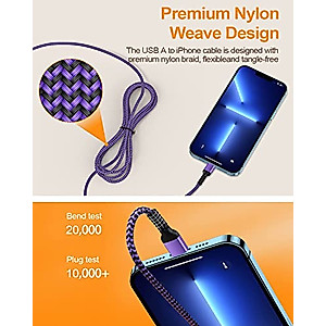 [Apple MFi Certified] (5 Pack 3FT) USB Lightning Cord to USB A Charging Cable, Lighting Braided Wire Lightening Chord for iPhone 14 13 mini/13/12/11 Pro Max/XS MAX/XR/XS/X/8/7/Plus/SE/Pad/Airpods