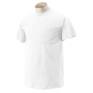 Fruit of the Loom Adult 5 oz. HD Cotton™ Pocket T-Shirt L WHITE