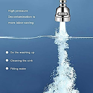 Kitchen Faucet Aerator Head 360° Rotatable Anti-Splash Faucet Sink TAP Sprayer Head Replacement, Booster Shower and Water Saving Tap for Kitchen
