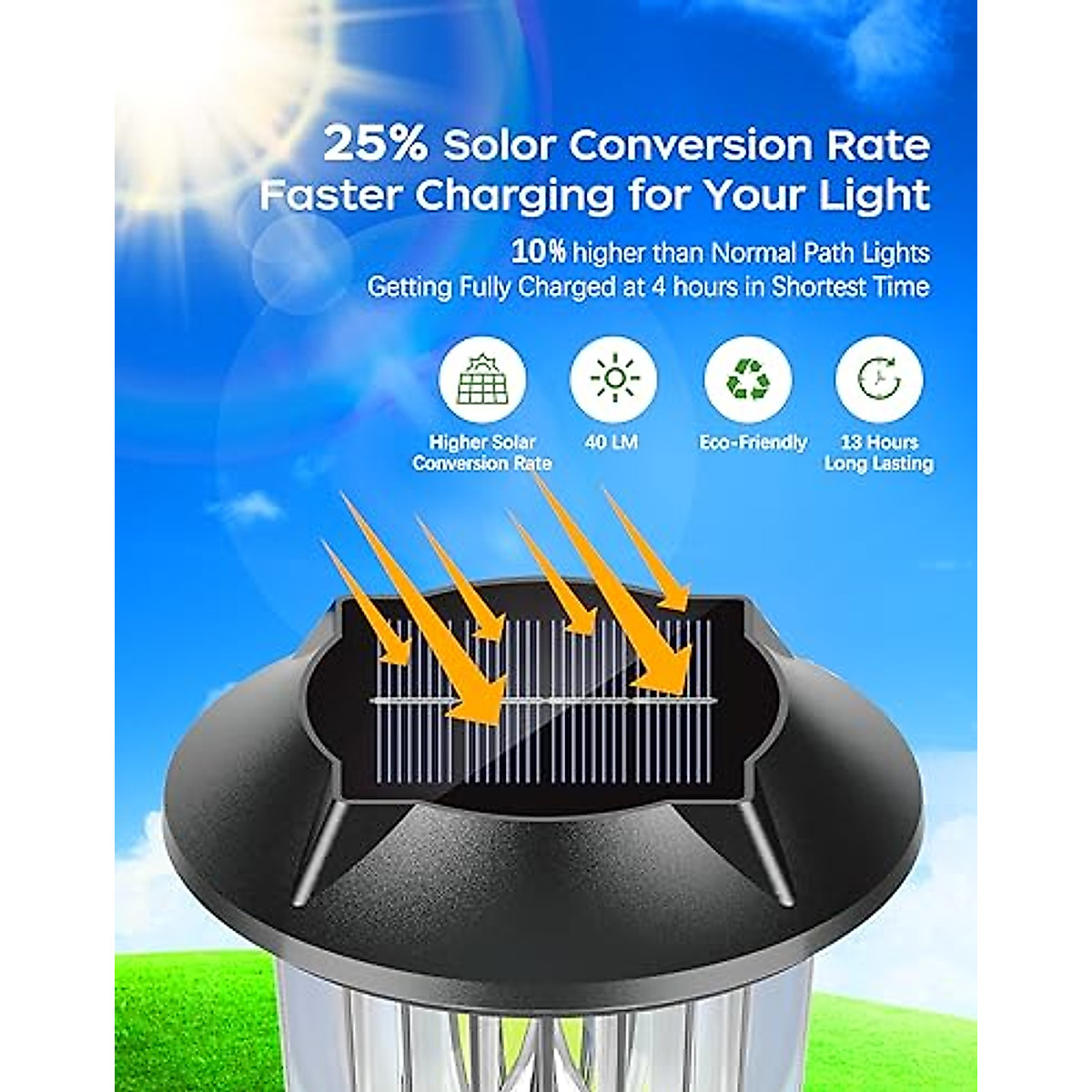 WIHTU 6 Pack Solar Lights for Outside Garden Pathway Lights Outdoor Waterproof Bright Lights for Yard Decor Solar Powered Landscape Lighting for Walkways Driveway Sidewalk Patio Lawn (Cool White)