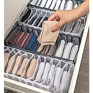 AUREIKA Wardrobe Clothes Organizer | 3PCs Closet and Drawer Organizer for Clothing | Nylon Mesh Divider Storage Compartments for T-shirts Leggings Bras Pants Skirts Socks | Medium Large and Small