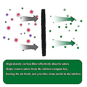 12 Pack Round 6.7inches Charcoal Filter Replacement Refill Sets for Kitchen Compost Bin and Countertop Bin Pail. Absorbs and Traps Trash Odor, Fresh Indoor Air