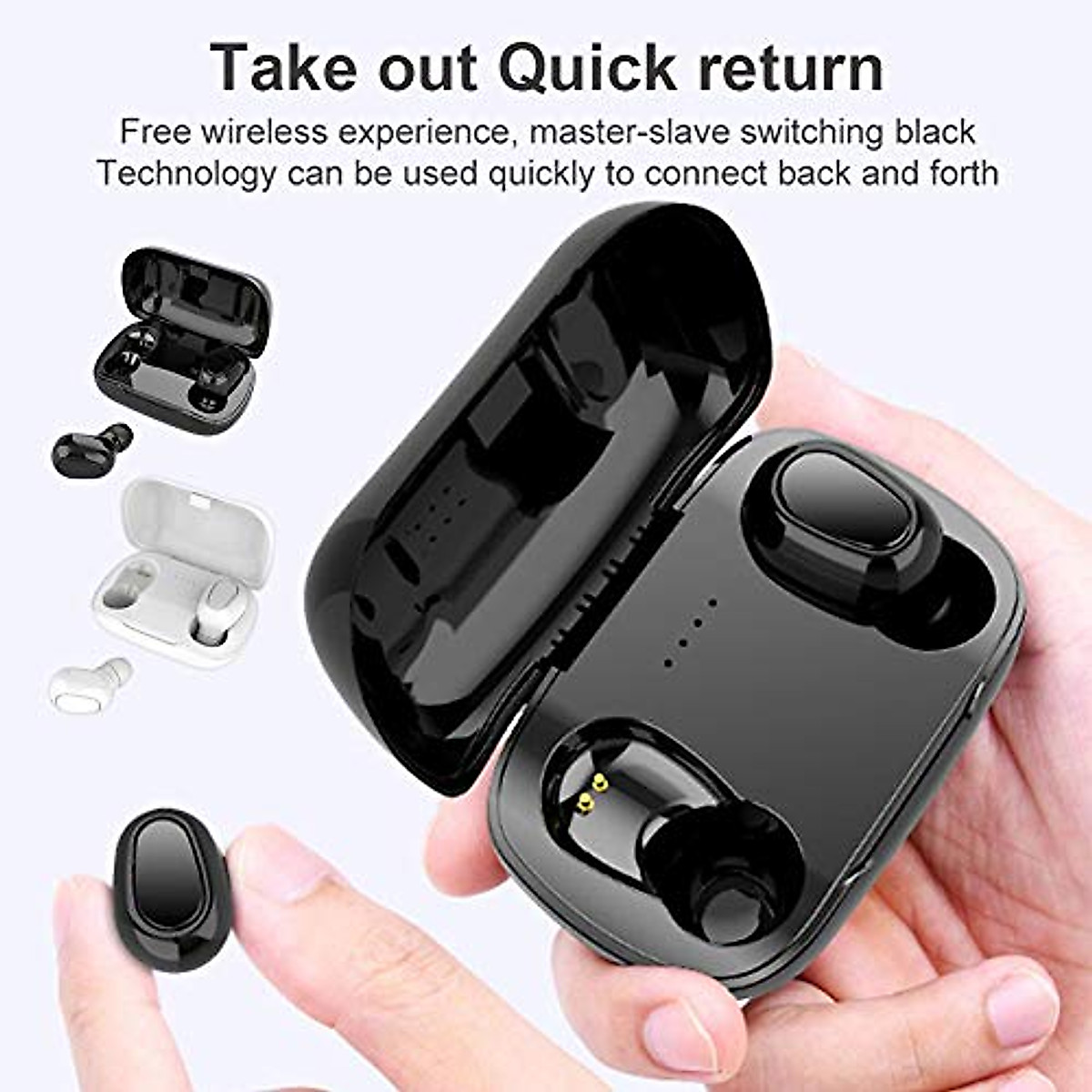 newshijieCOb L21 TWS Bluetooth 5.0 Earphones Sports Wireless Earphones in-Ear Bluetooth Earbuds for iOS Android Black