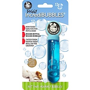 Pet Qwerks Incredibubbles Interactive Pet Toys - Long Lasting Edible Bubbles for Dogs & Cats - Peanut Butter Flavor - 38 ML, All Breed Sizes