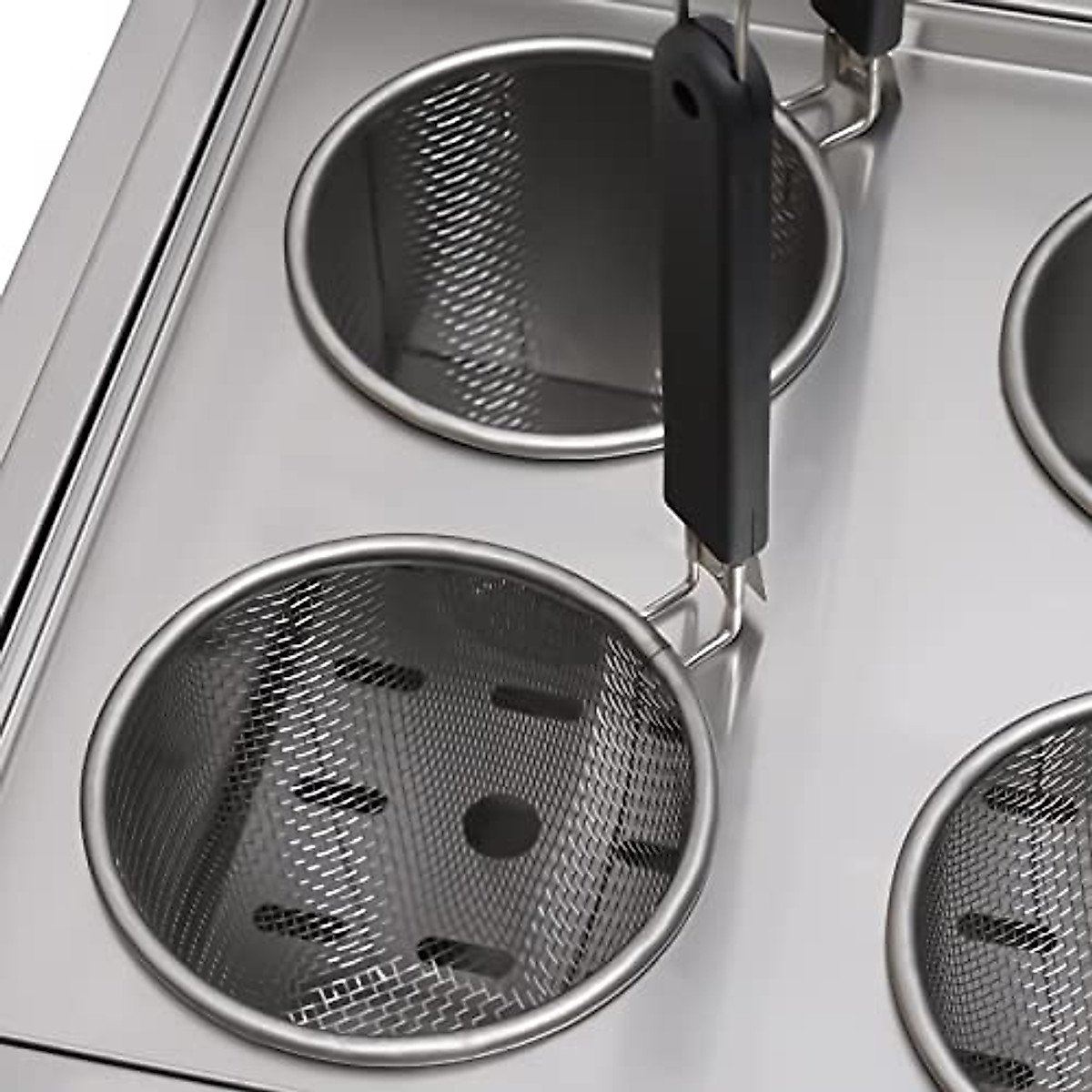 6 Holes Commercial Noodle Cooking Machine Propane Gas Noodle Pasta Desktop Cooker Ramen Cooker Kitchen Stainless Steel Noodle Machine for Restaurants,Noodle Shops