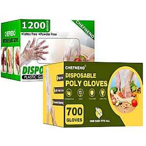 CHEFNENO Disposable Food Prep 700 Gloves (350 Pair) Plastic Disposable Gloves Kitchen Cooking Cleaning Food Handling Gloves (700 PCS)