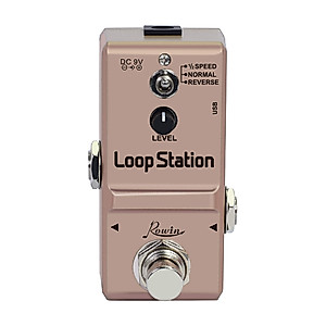 Rowin Loop Station Unlimited Overdubs 10 Minutes of Looping with 9V DC 1A Pedal Power Supply