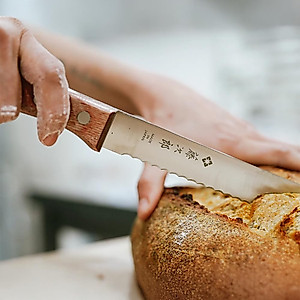 藤次郎 Fujiro Slicer Cutter, 14.75, Stainless and Wood