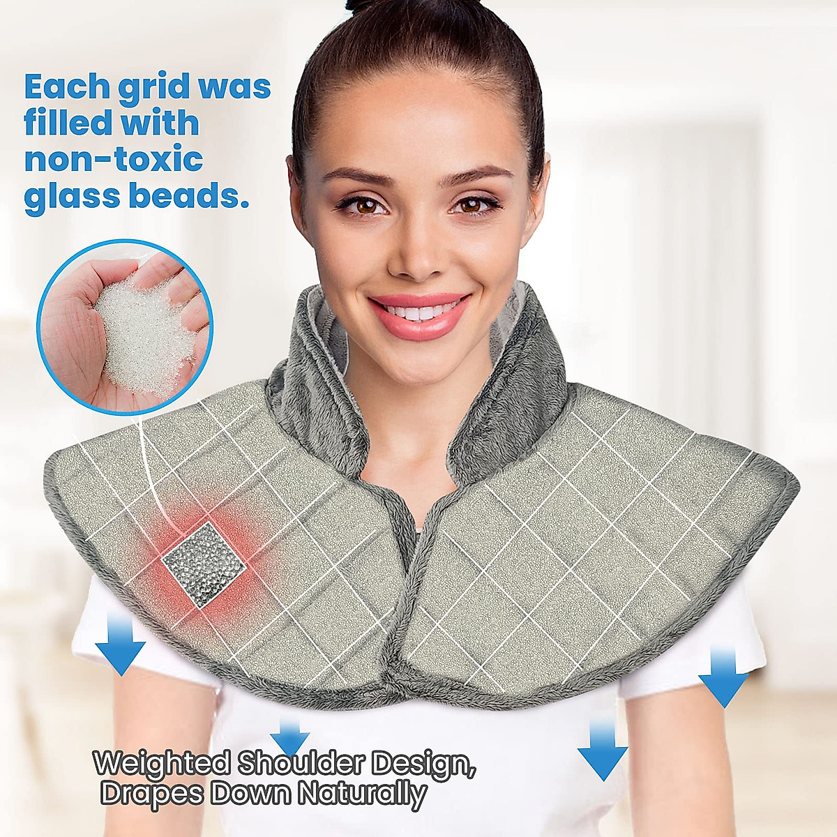 Large Heating Pad for Neck,Shoulder,Back,38" x 24" Full Weighted Heating Pad for for Back Pain Relief, 3lb, 12 Heat Level Hot Heated Pad, 1-24Hour Auto Shut Off, Stay on Function,Fast Heating Wrap