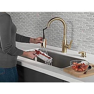 Delta Marca Single-Handle Pull-Down Sprayer Kitchen Faucet with ShieldSpray Technology in Champagne Bronze