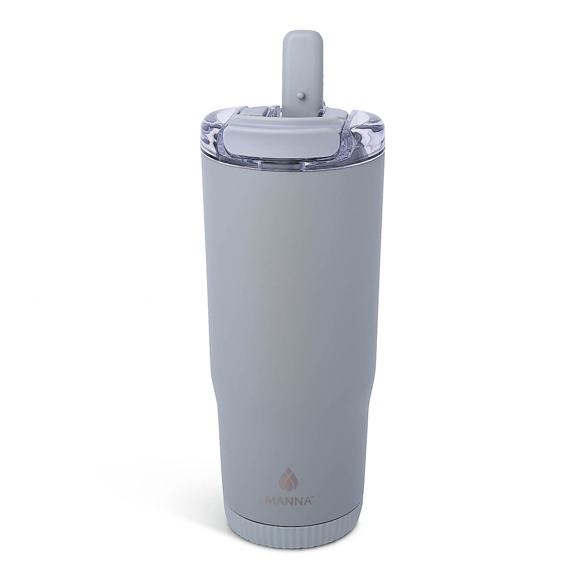 Manna Groove Stainless Steel Insulated Tumbler with Locking Tritan Lid and Flip-up Straw - 30 Oz - Soft Meadow Powder Coat