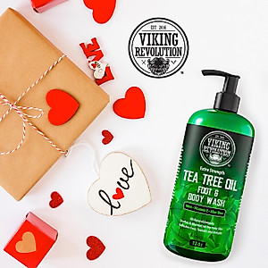 Viking Revolution Tea Tree Body Wash Soap for Men - Helps Athlete's Foot, Jock Itch, Eczema & Body Odors - Extra Strength Tea Tree Oil Men's Body and Foot Wash