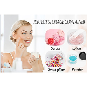 Cosmetic Containers Sample Jars Tiny Makeup Sample Containers with lids，Clear Lid